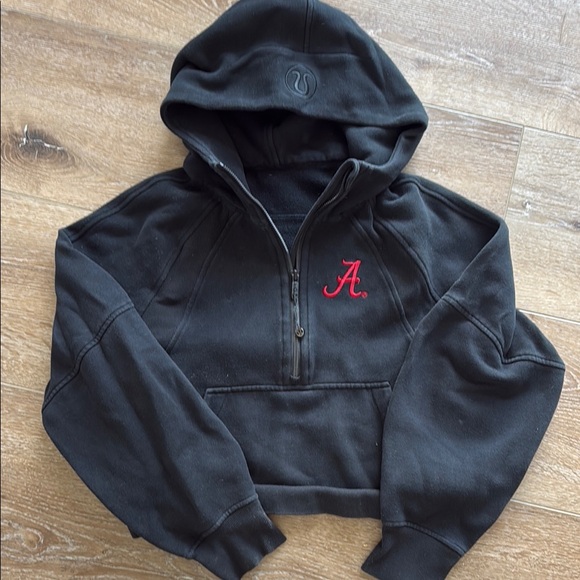 lululemon athletica | Tops | Alabama Lululemon Cropped Black Scuba ...